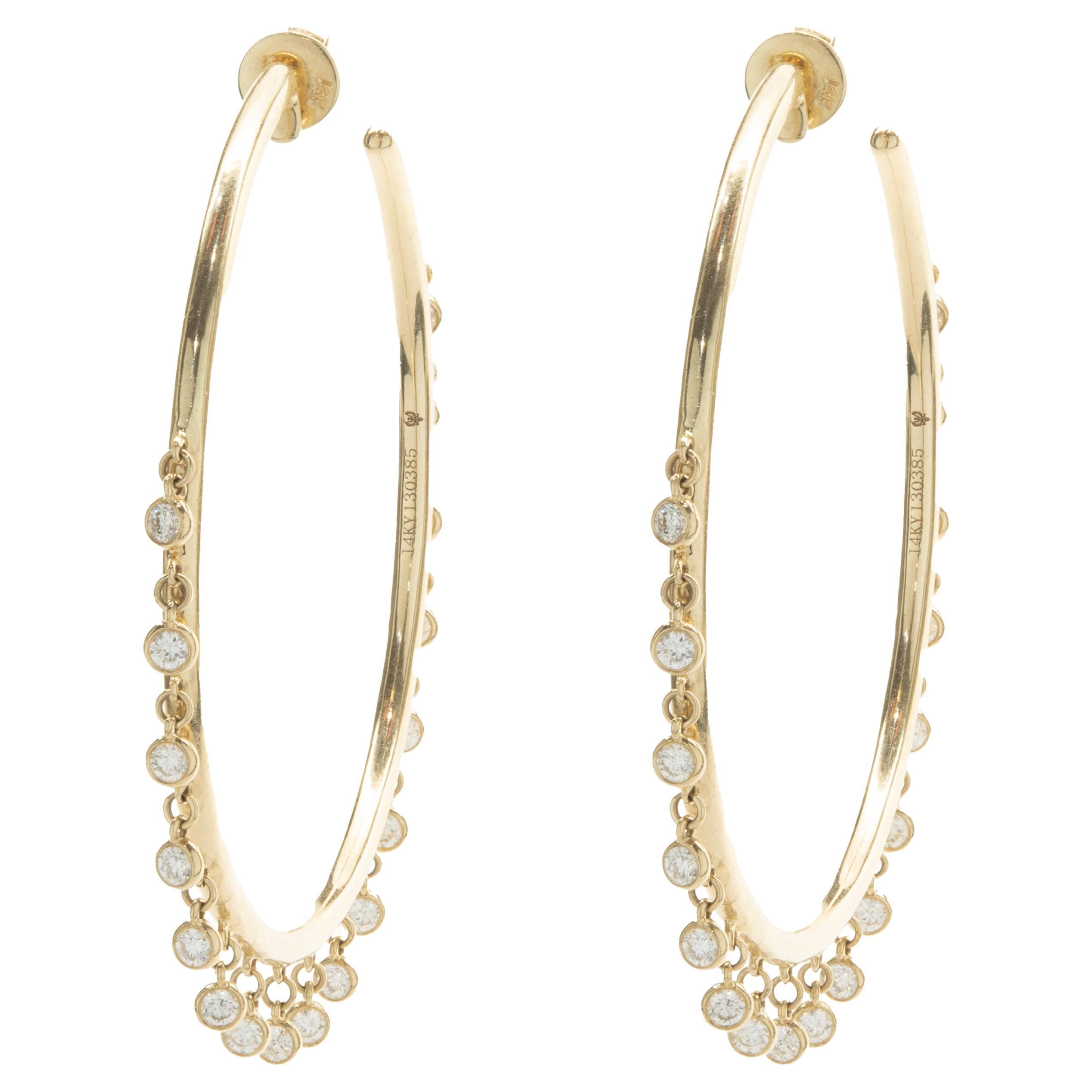 Cushion Shape Blue Topaz Bezel Set Drop Hoop Silver Earrings at 1stDibs