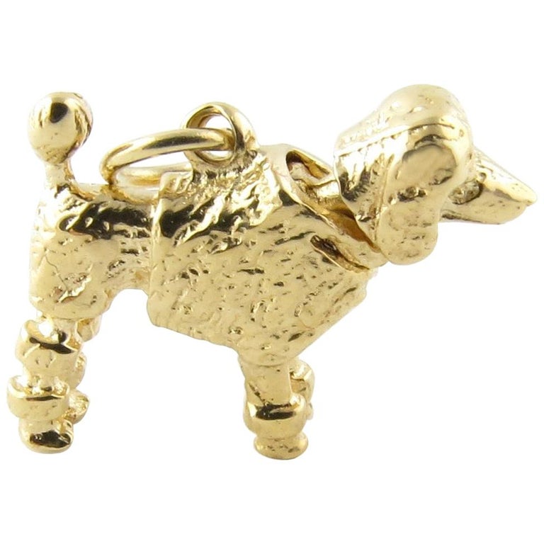 14 Karat Yellow Gold Bobble Head Poodle Charm at 1stDibs