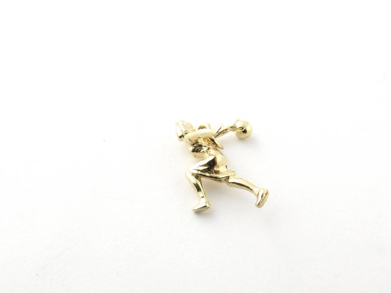14 Karat Yellow Gold Bowler Charm For Sale at 1stDibs
