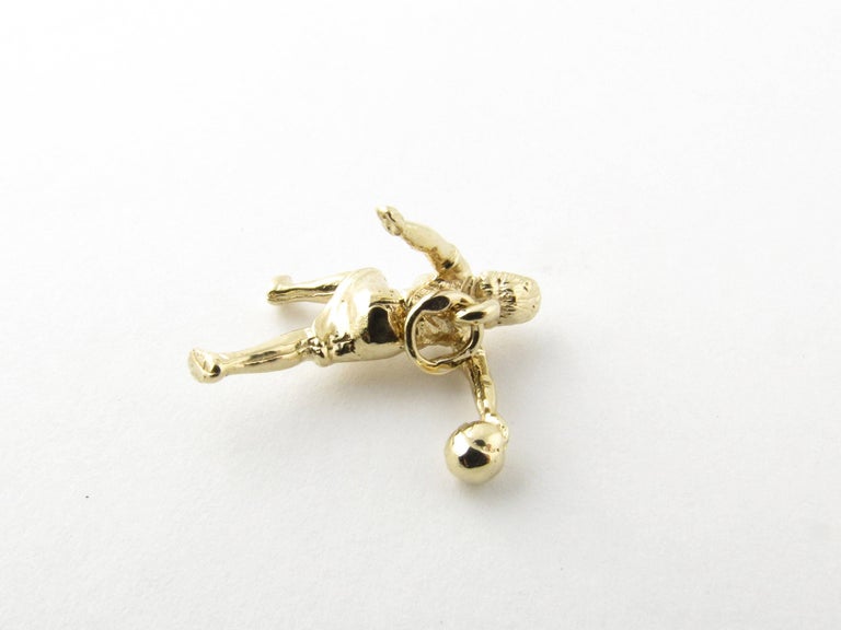 14 Karat Yellow Gold Bowler Charm For Sale at 1stDibs