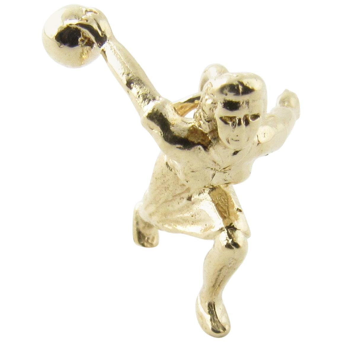 14 Karat Yellow Gold Bowler Charm For Sale at 1stDibs