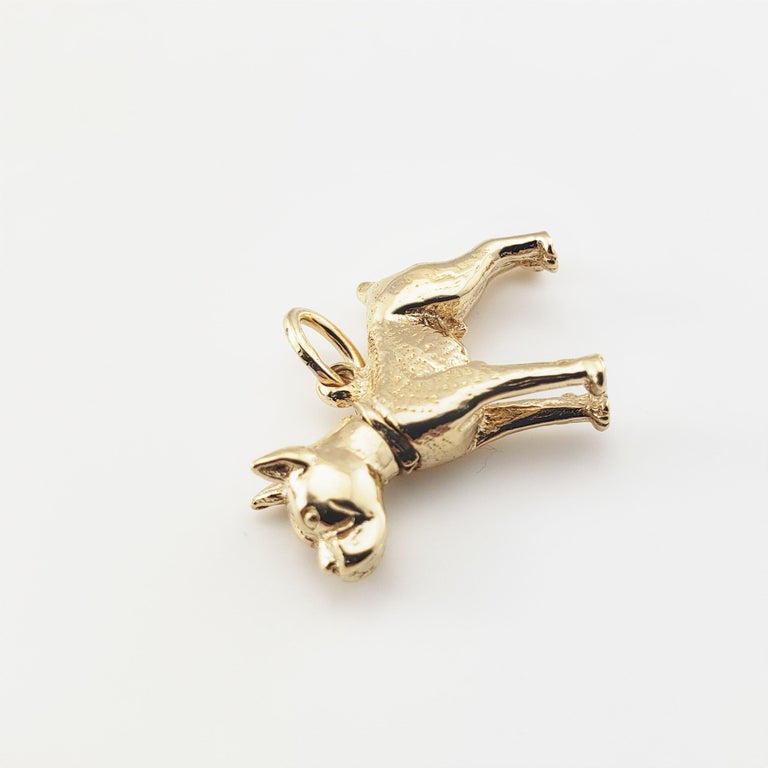 14 Karat Yellow Gold Boxer Dog Bobblehead Charm For Sale at 1stDibs