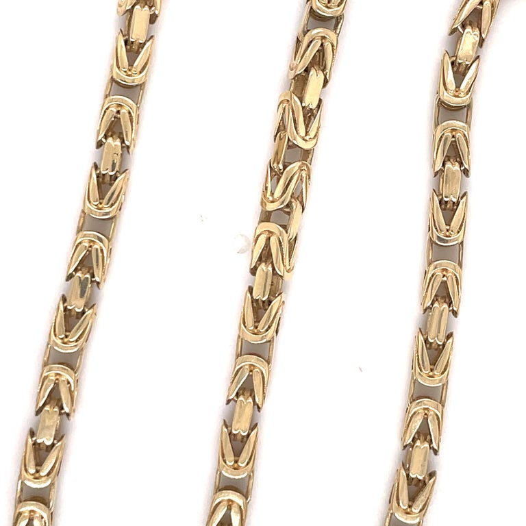 14 Karat Yellow Gold Byzantine Chain Necklace 31 Grams For Sale at 1stDibs