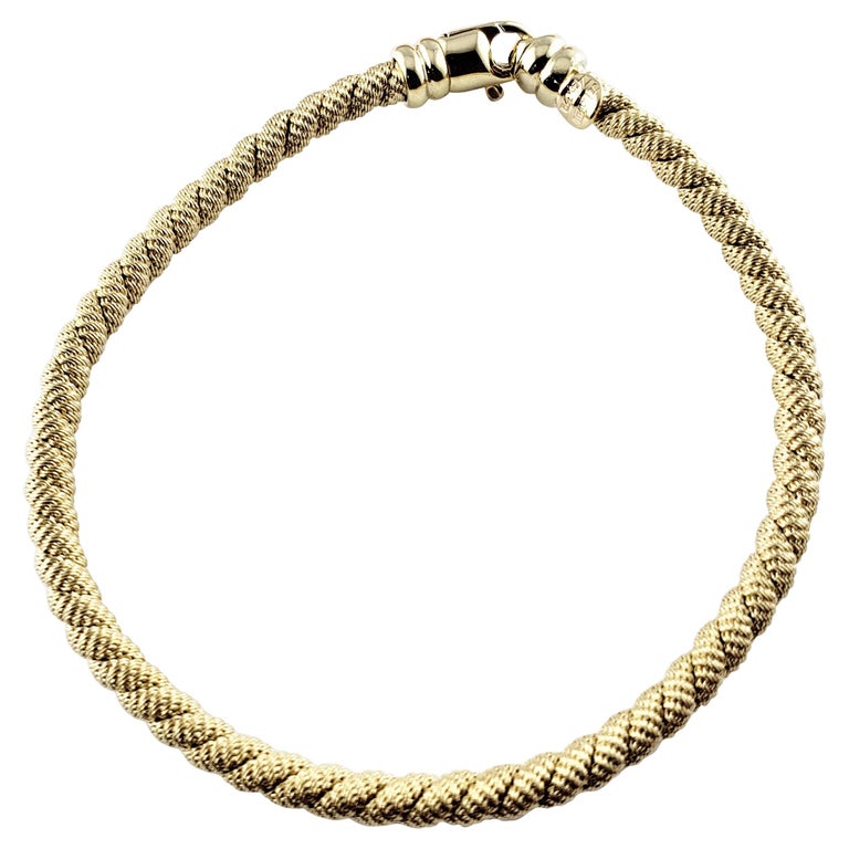14 Karat Yellow Gold Cable Bracelet For Sale at 1stDibs