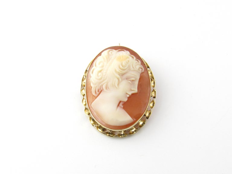 14 Karat Yellow Gold Cameo Brooch / Pendant at 1stDibs