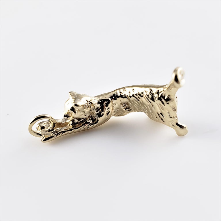 14 Karat Yellow Gold Cat Charm at 1stDibs