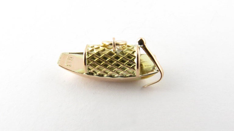 14 Karat Yellow Gold Chinese Fishing Boat Charm For Sale at 1stdibs