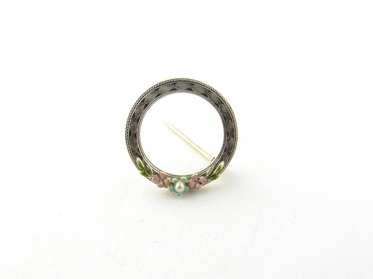 14 Karat Yellow Gold Circle Pin at 1stDibs