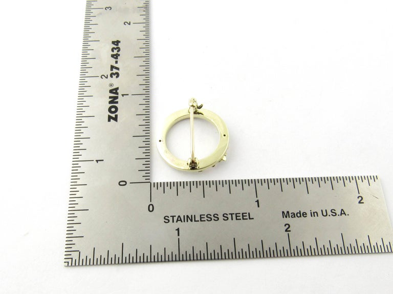 14 Karat Yellow Gold Circle Pin at 1stDibs