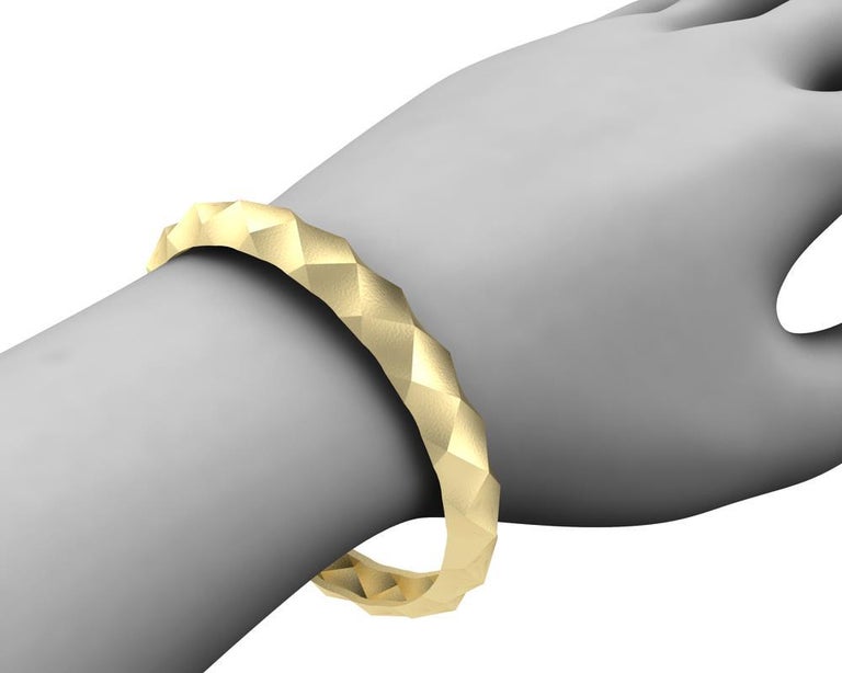 14 Karat Yellow Gold Concave Rhombus Bracelet For Sale (Free Shipping ...