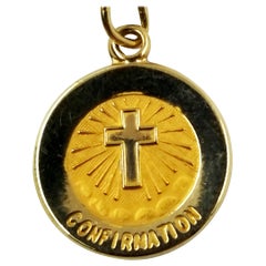 14 Karat Yellow Gold Holy Communion Medal For Sale at 1stdibs