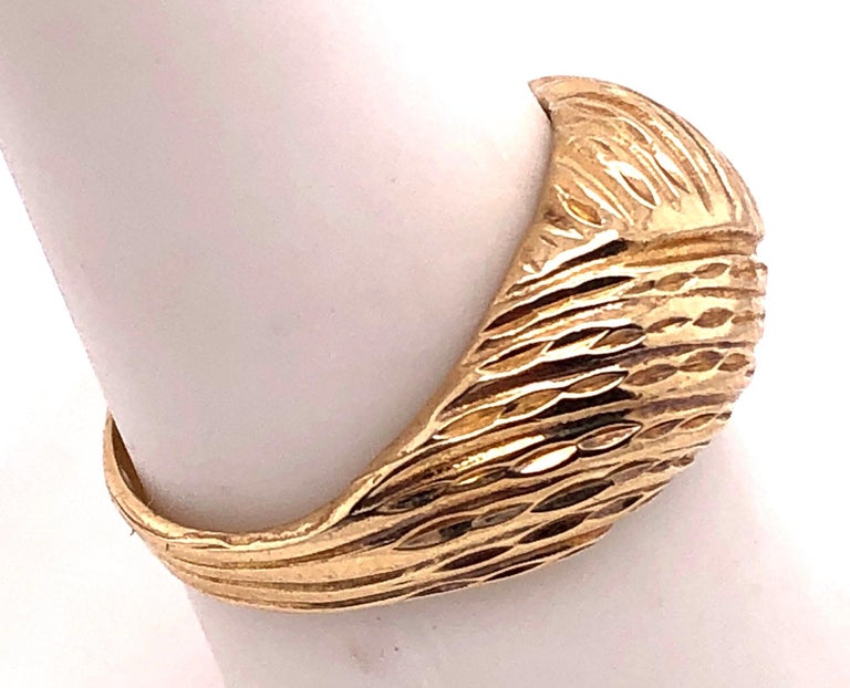 14 Karat Yellow Gold Contemporary Free Form Ring For Sale at 1stDibs