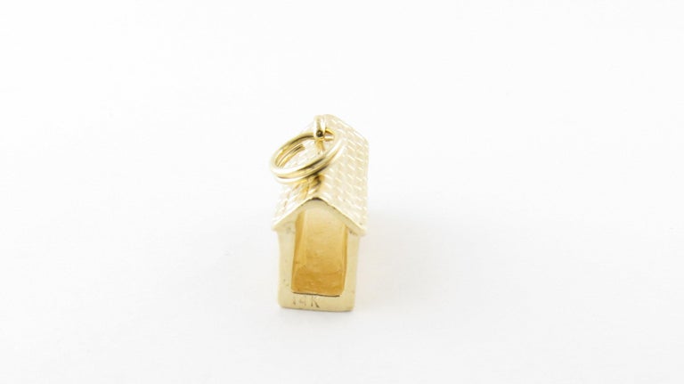 14 Karat Yellow Gold Covered Bridge Charm at 1stDibs