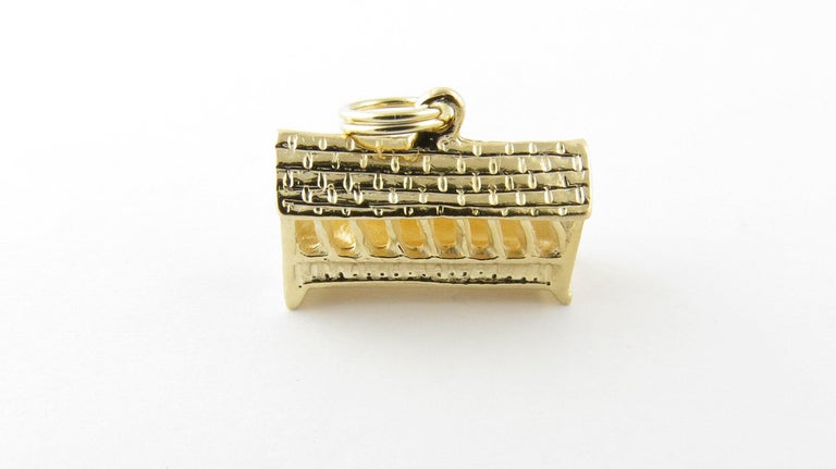 14 Karat Yellow Gold Covered Bridge Charm at 1stDibs