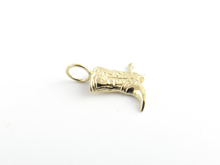14 Karat Yellow Gold Cowboy Boot Charm at 1stDibs