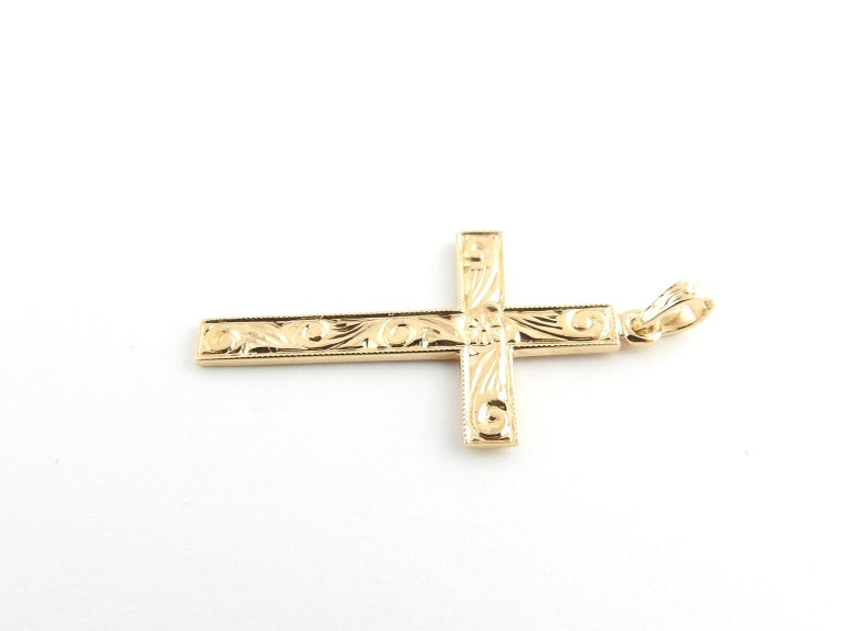 14 Karat Yellow Gold Cross Pendant at 1stDibs | 14 karat gold cross
