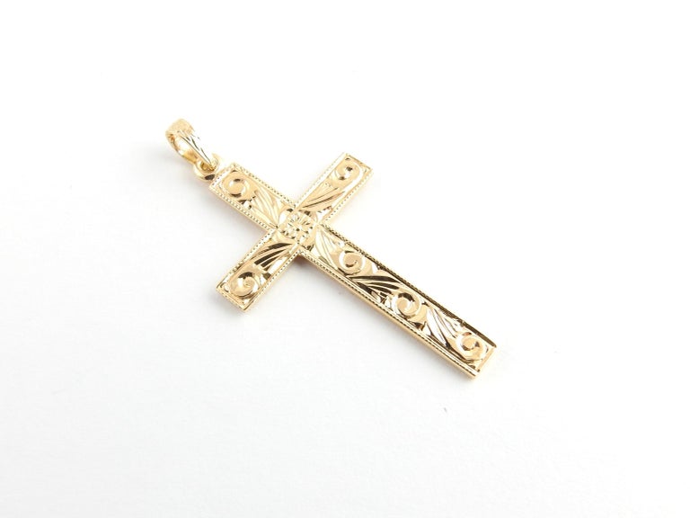 14 Karat Yellow Gold Cross Pendant at 1stDibs | 14 karat gold cross