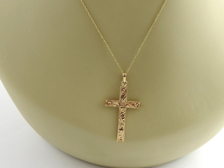 14 Karat Yellow Gold Cross Pendant at 1stDibs | 14 karat gold cross