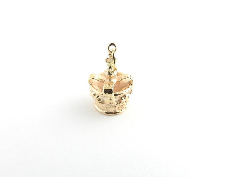 14 Karat Yellow Gold Crown Charm at 1stDibs