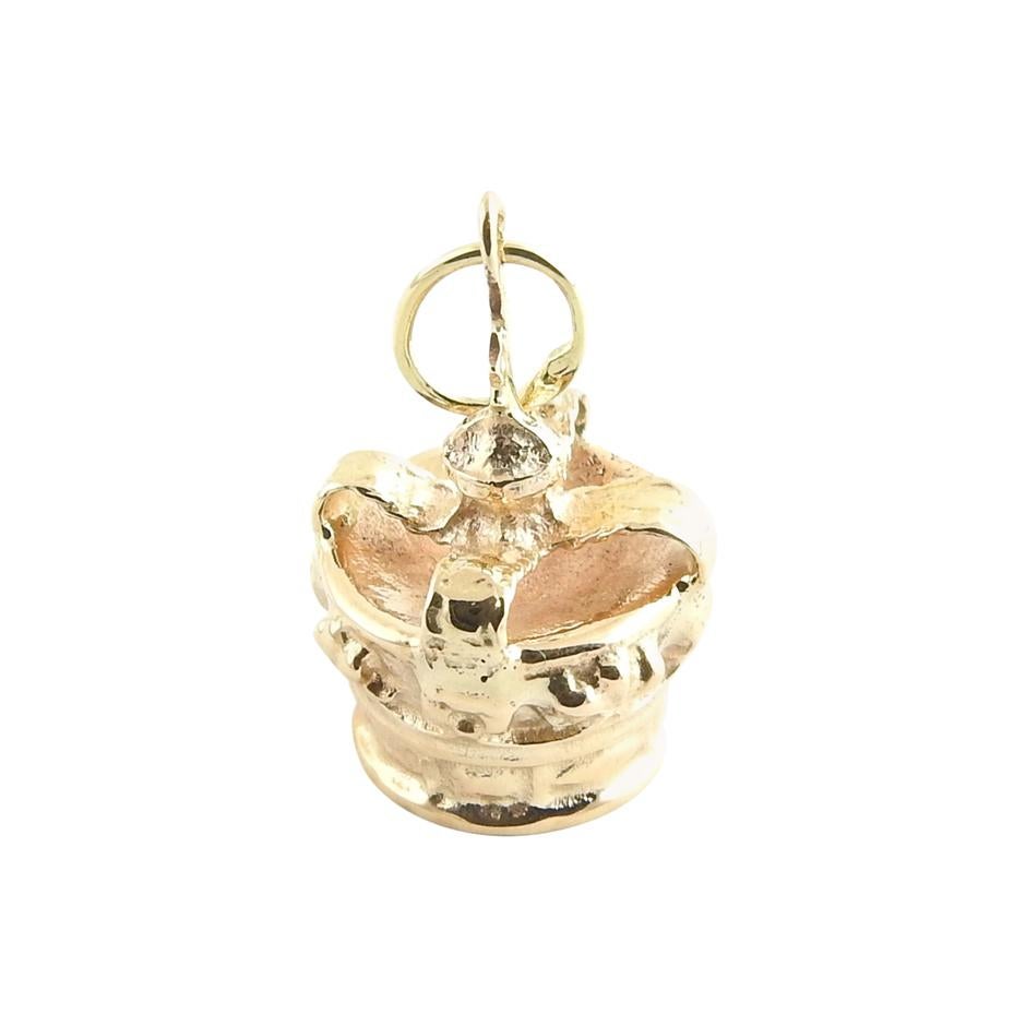 14 Karat Yellow Gold Crown Charm at 1stDibs