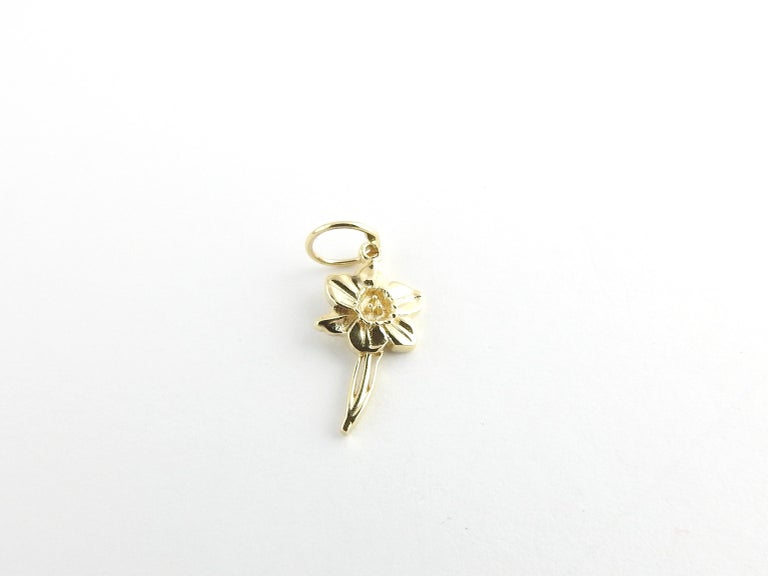 14 Karat Yellow Gold Daffodil Charm at 1stDibs
