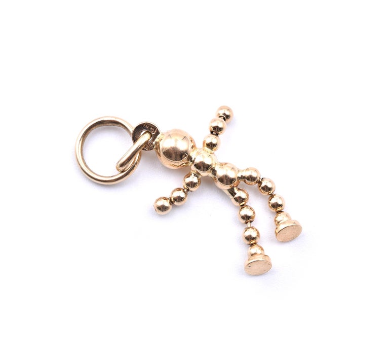 14 Karat Yellow Gold Dancing Human Pendant For Sale at 1stDibs