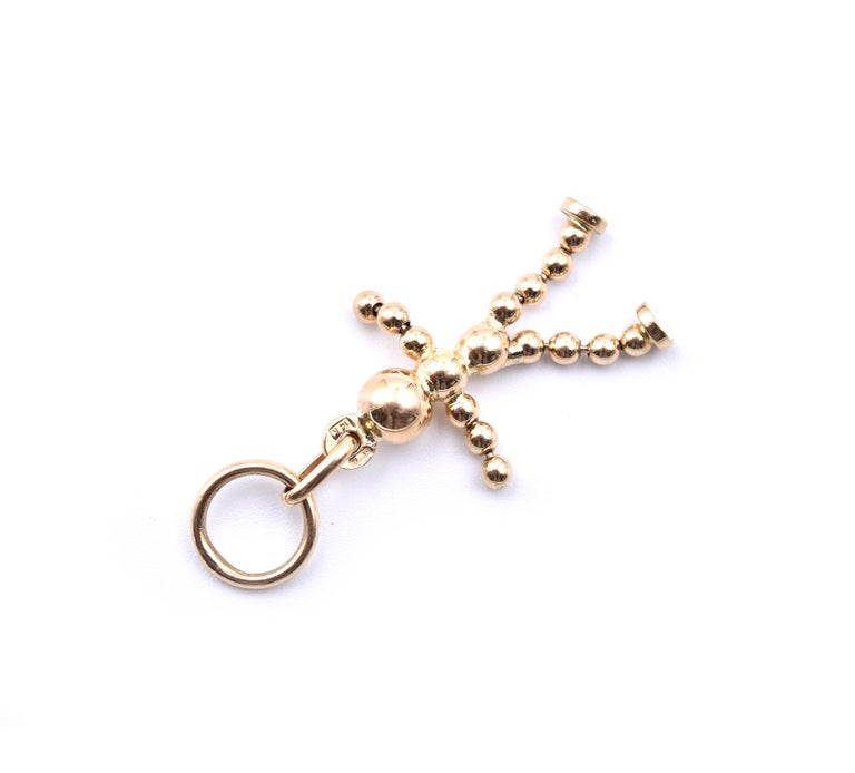 14 Karat Yellow Gold Dancing Human Pendant For Sale at 1stDibs
