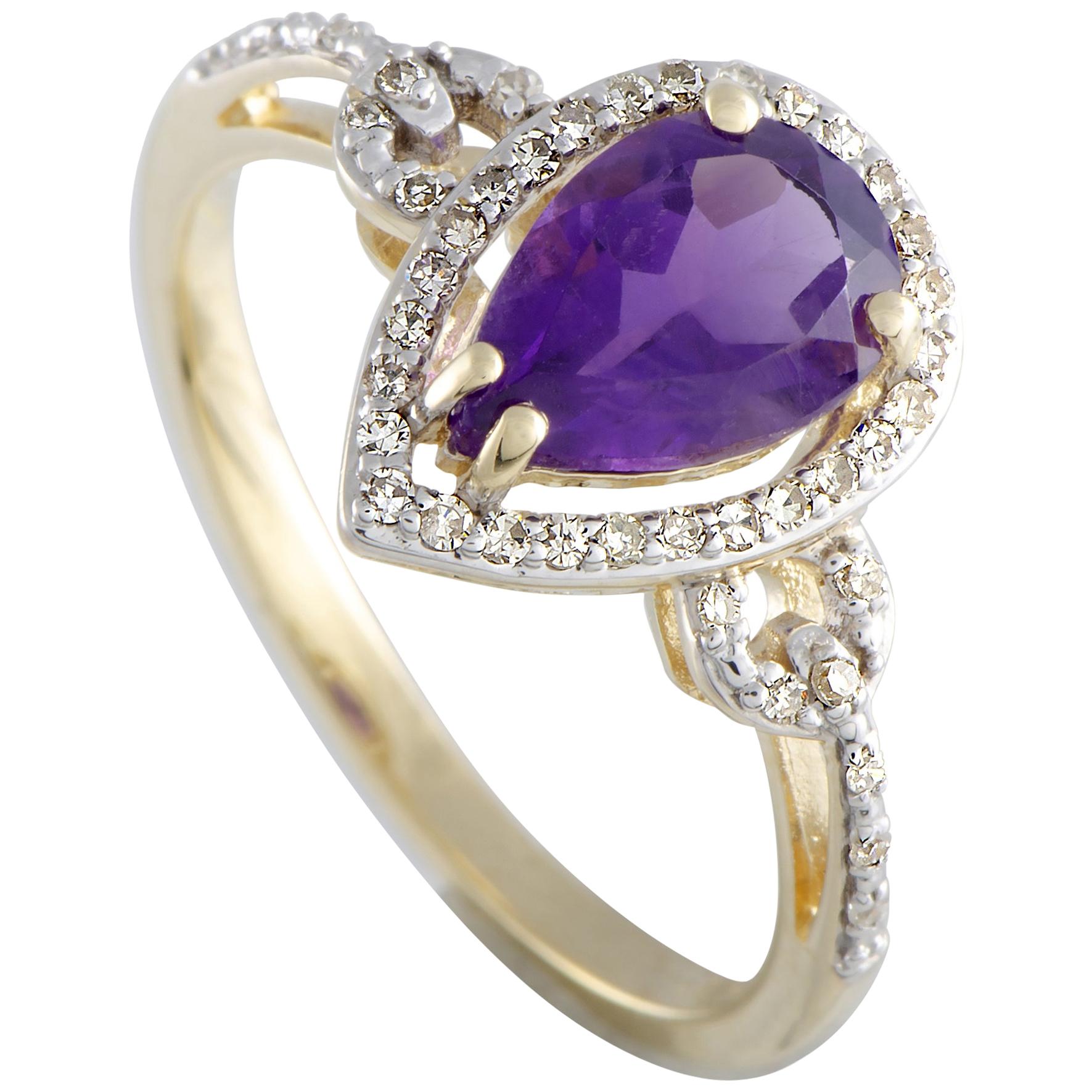 Pear Shaped Amethyst Ring - 2 For Sale on 1stDibs