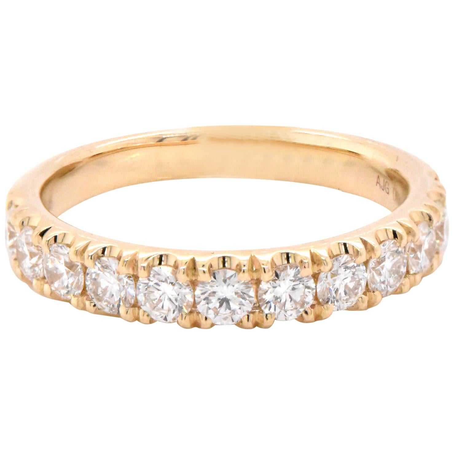 14 Karat Yellow Gold Diamond Band For Sale at 1stDibs