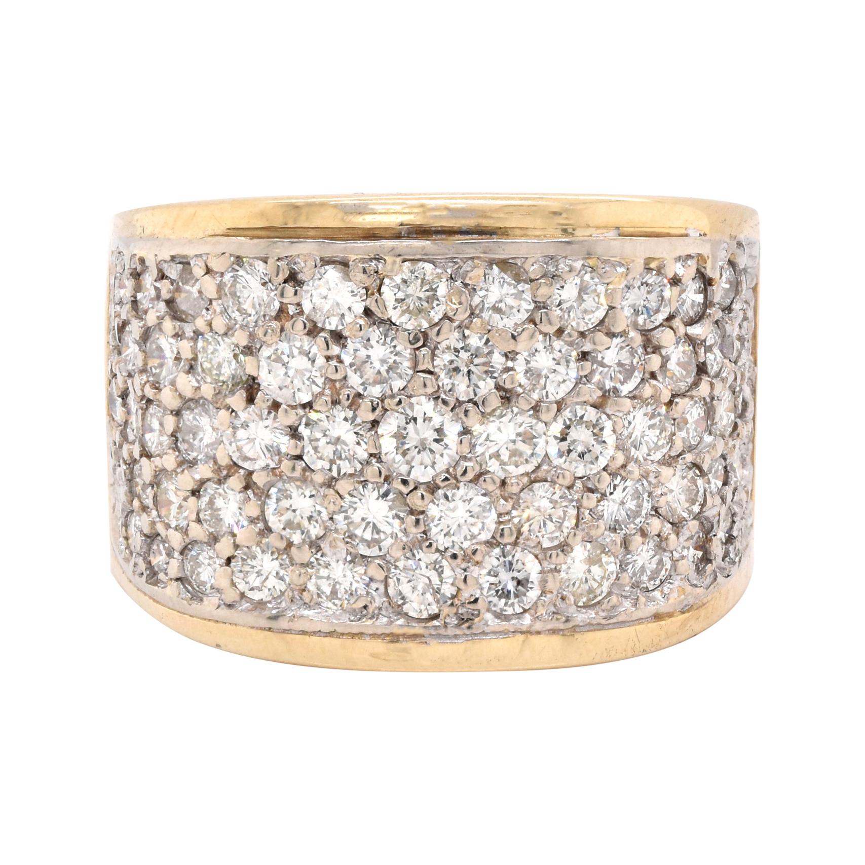 Customizable Handcrafted 14 Karat Yellow Gold Hammered Cigar Ring For ...