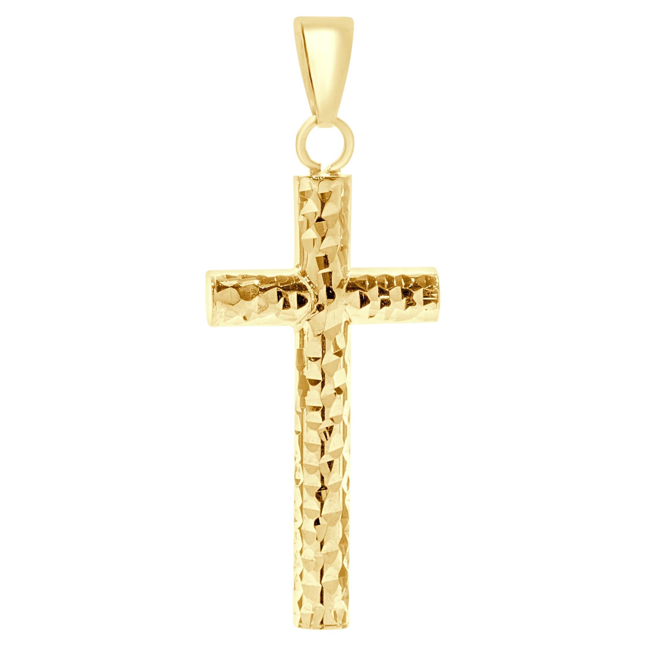 Vintage 14 Karat Yellow Gold and Garnet and Rose Cut Diamond Cross For ...