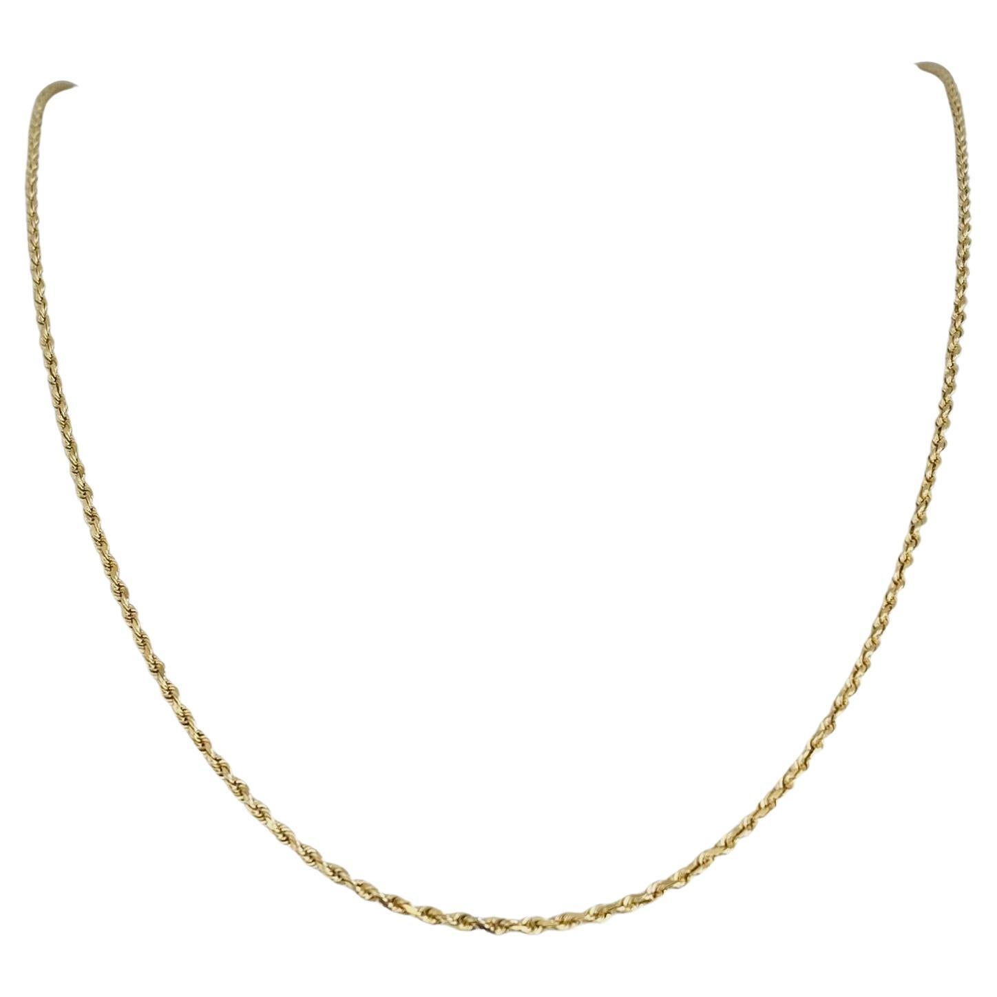 Rope Design and High Polished Long Gold Necklace For Sale at 1stDibs
