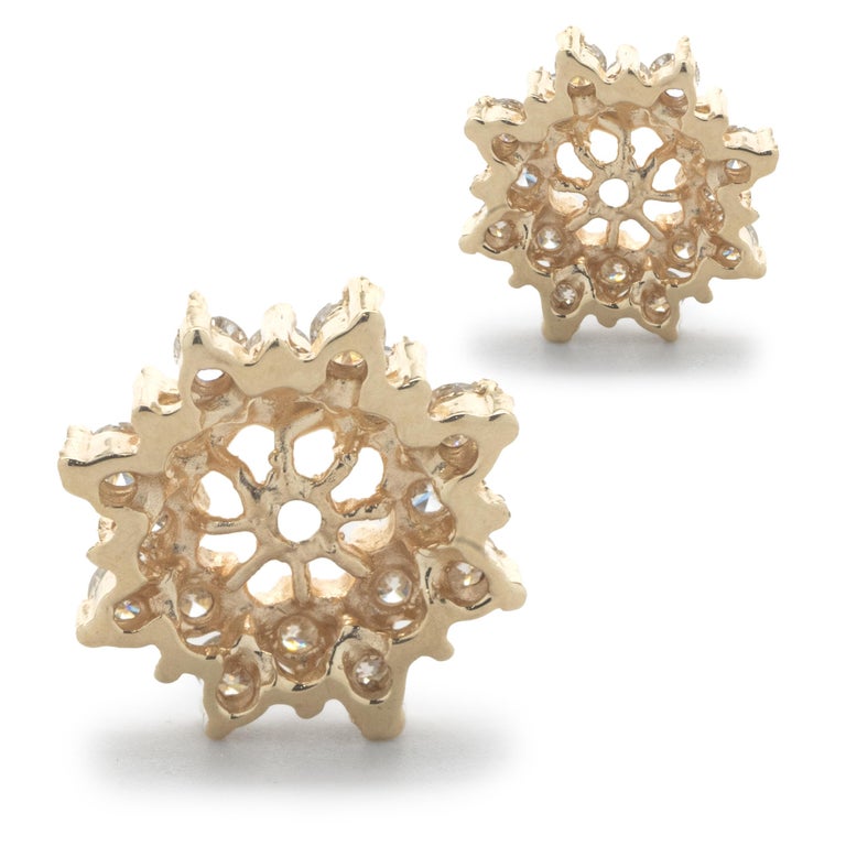 14 Karat Yellow Gold Diamond Earring Enhancers For Sale at 1stDibs