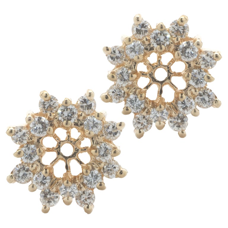14 Karat Yellow Gold Diamond Earring Enhancers For Sale at 1stDibs