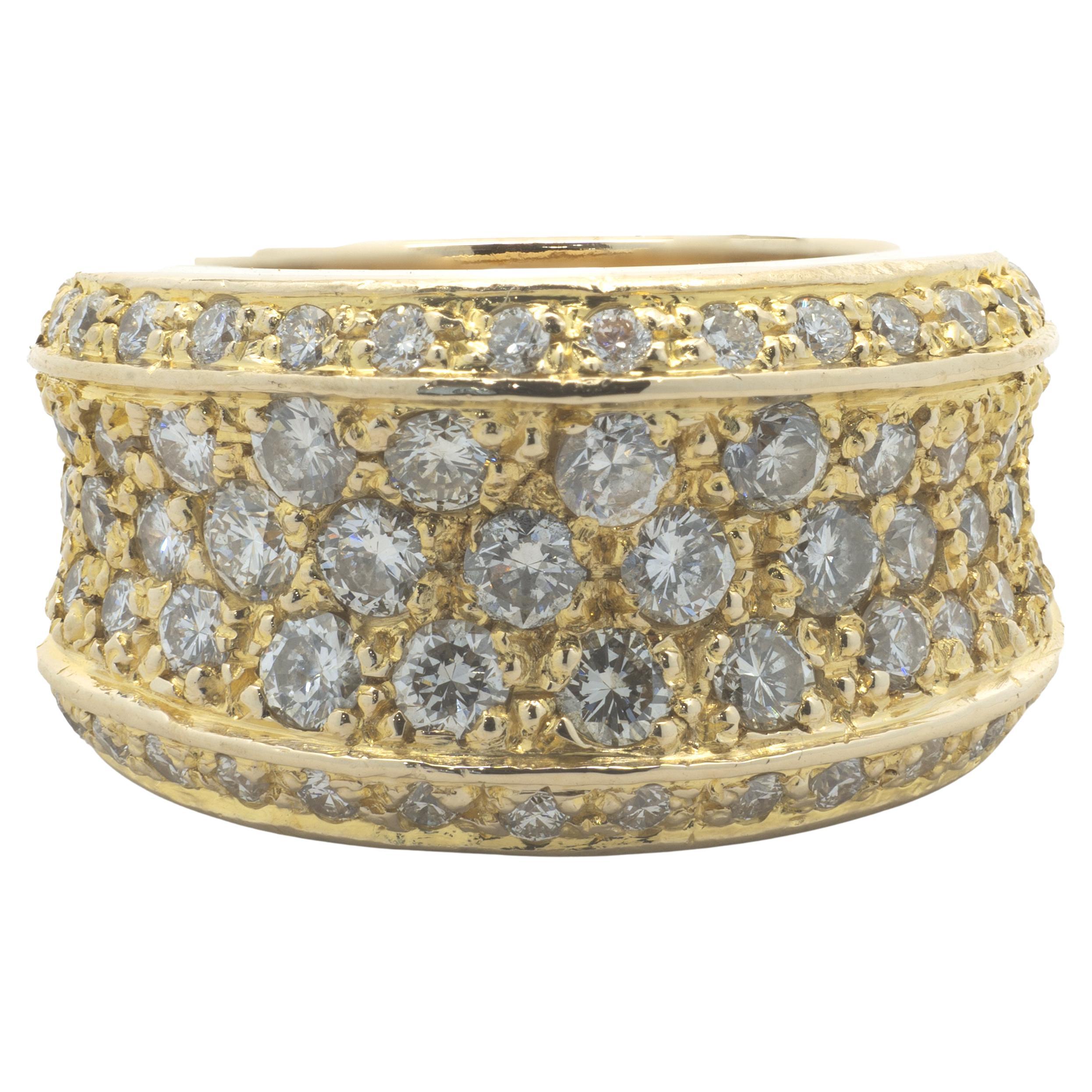 Emerald Ruby Diamond Cigar Band Ring Vintage 14 Karat Yellow Gold ...