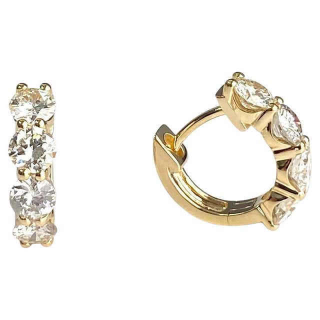 14 Karat White Gold Large Diamond Hoop Earrings 502 Carat At 1stdibs Diamond Hoop Earrings