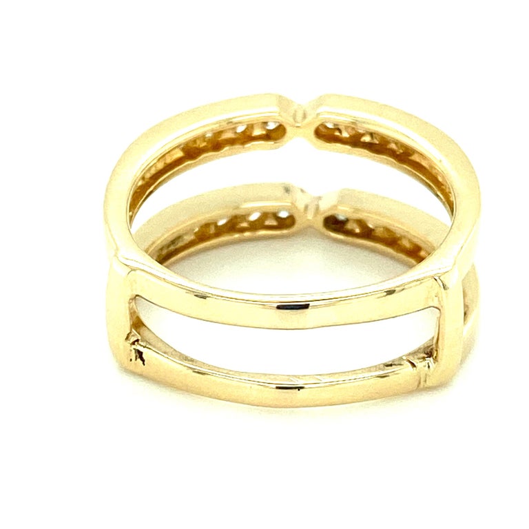 14 Karat Yellow Gold Diamond Ring Guard at 1stDibs