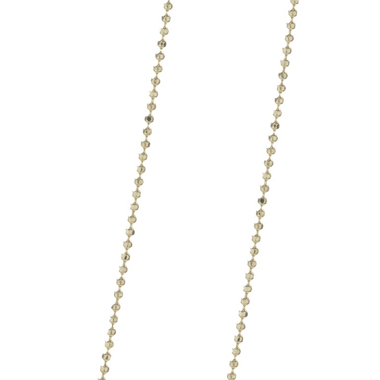 14 Karat Yellow Gold Diamond “T” Necklace For Sale at 1stDibs