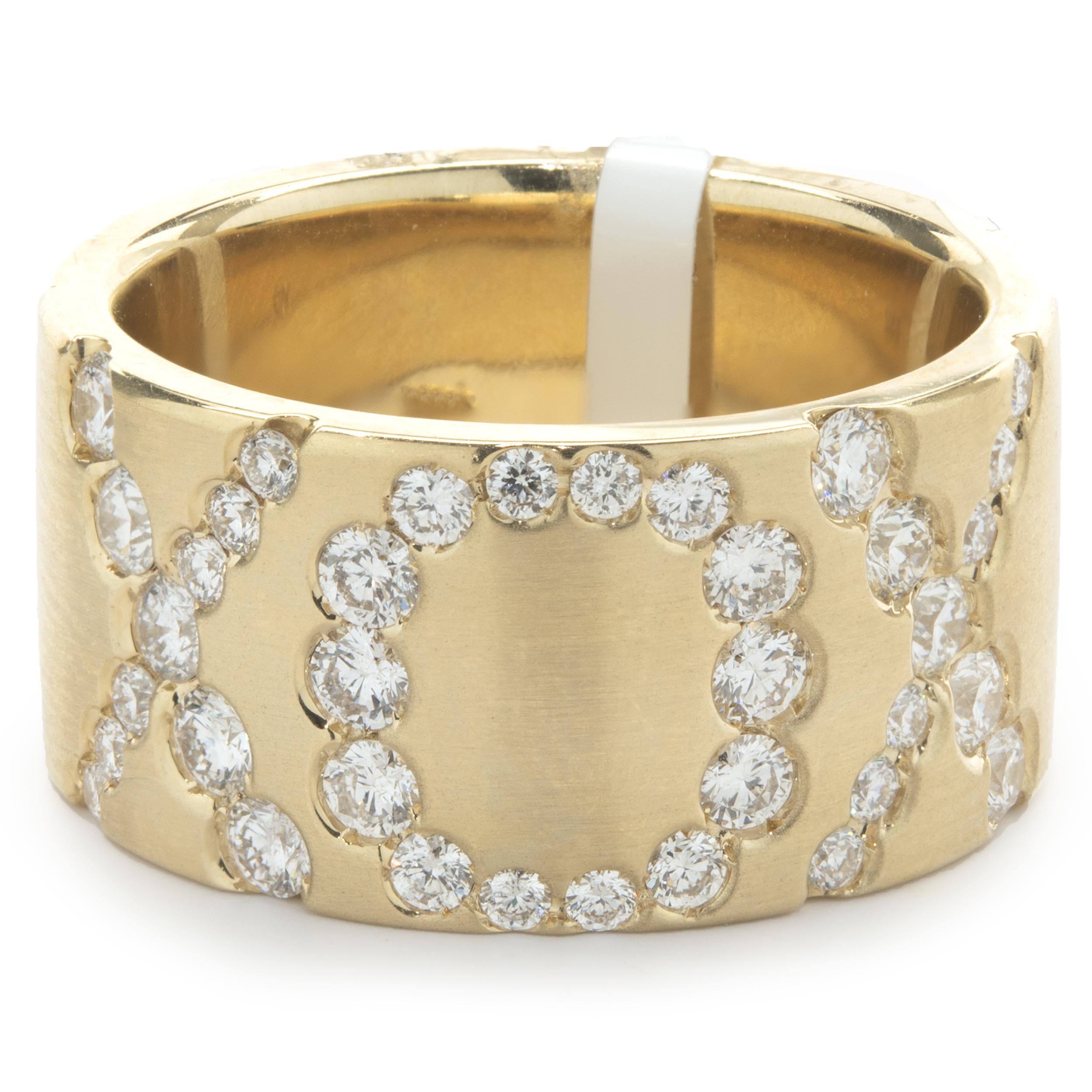 Customizable Handcrafted 14 Karat Yellow Gold Hammered Cigar Ring For ...