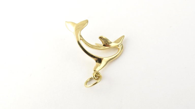 14 Karat Yellow Gold Dolphin Charm at 1stDibs