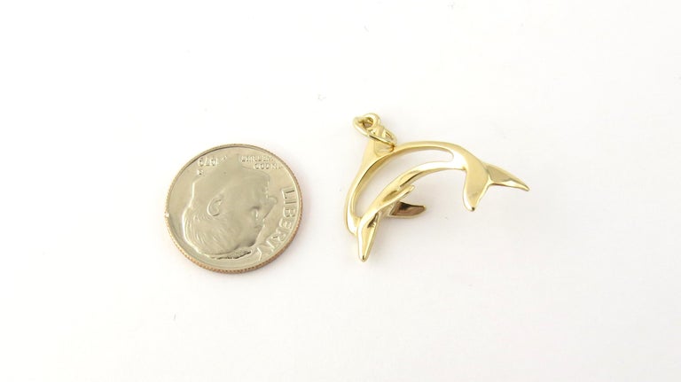 14 Karat Yellow Gold Dolphin Charm For Sale at 1stDibs