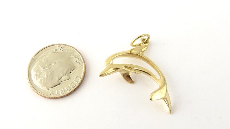 14 Karat Yellow Gold Dolphin Charm at 1stDibs