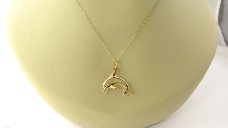 14 Karat Yellow Gold Dolphin Charm at 1stDibs
