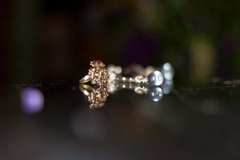 Yellow Gold Drop Pendant Necklace with Rose Quartz by the Artist For ...