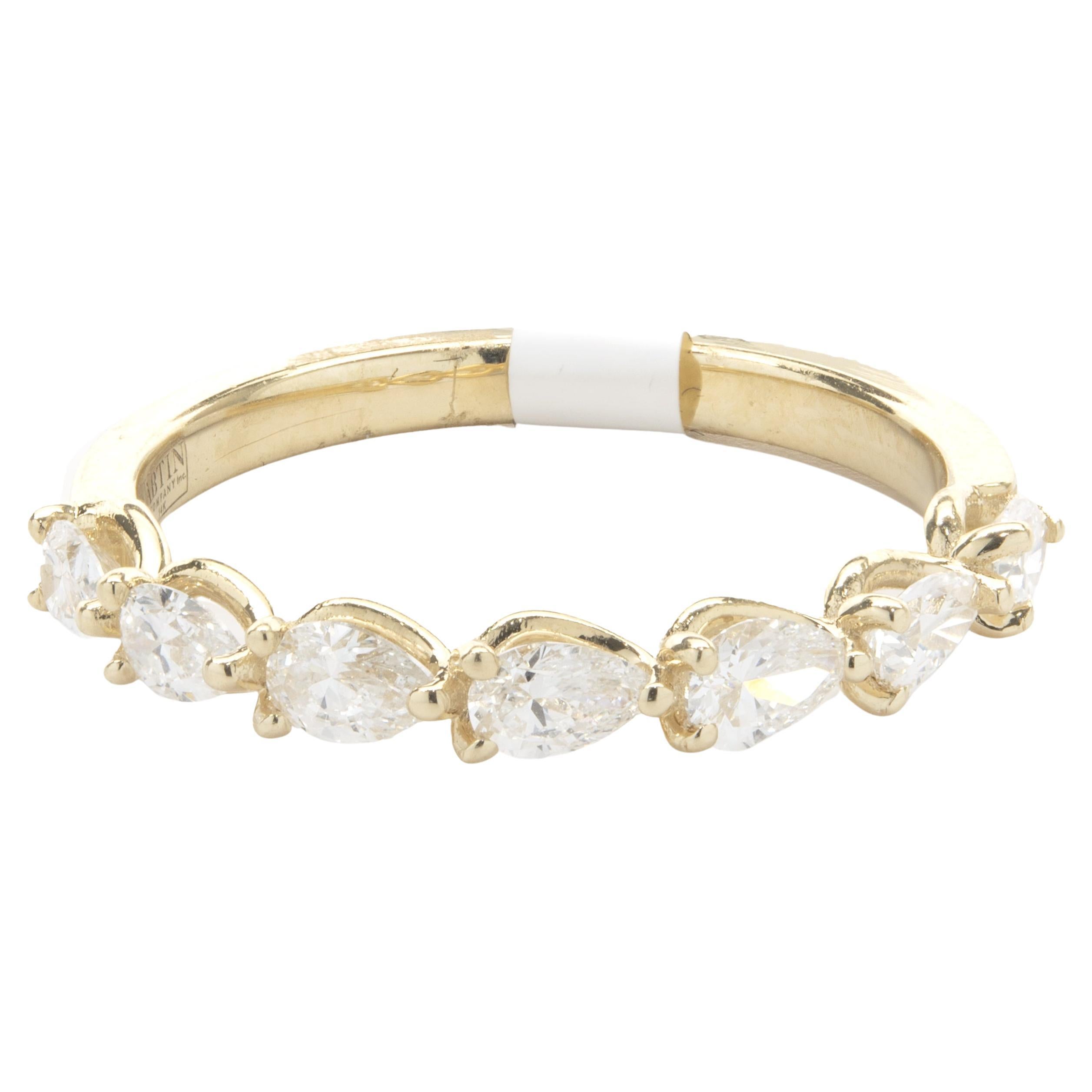 14 Karat White Gold East West Pear Cut Diamond Band For Sale at 1stDibs