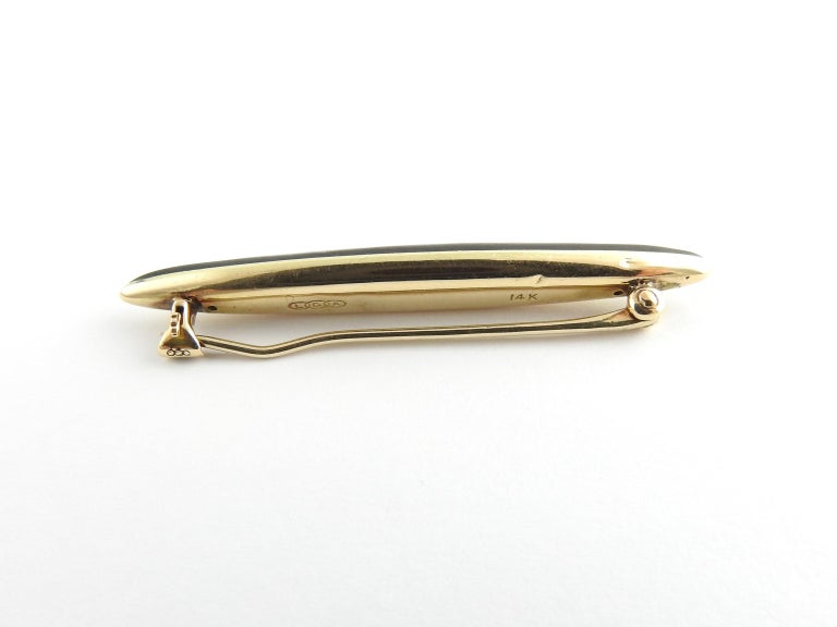 14 Karat Yellow Gold Enamel and Pearl Brooch / Pin For Sale at 1stDibs
