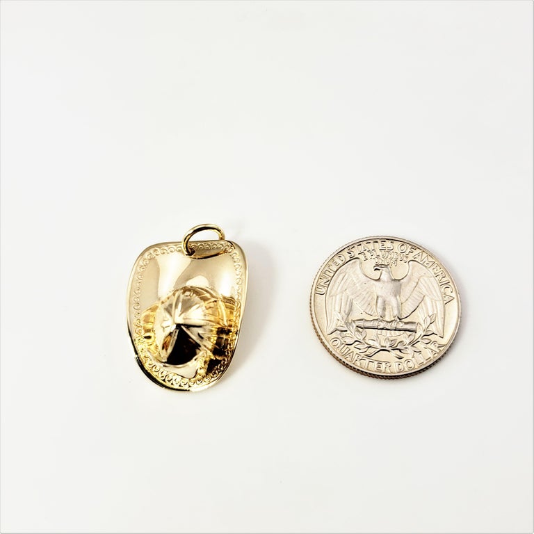 14 Karat Yellow Gold Fireman's Helmet Charm For Sale at 1stDibs