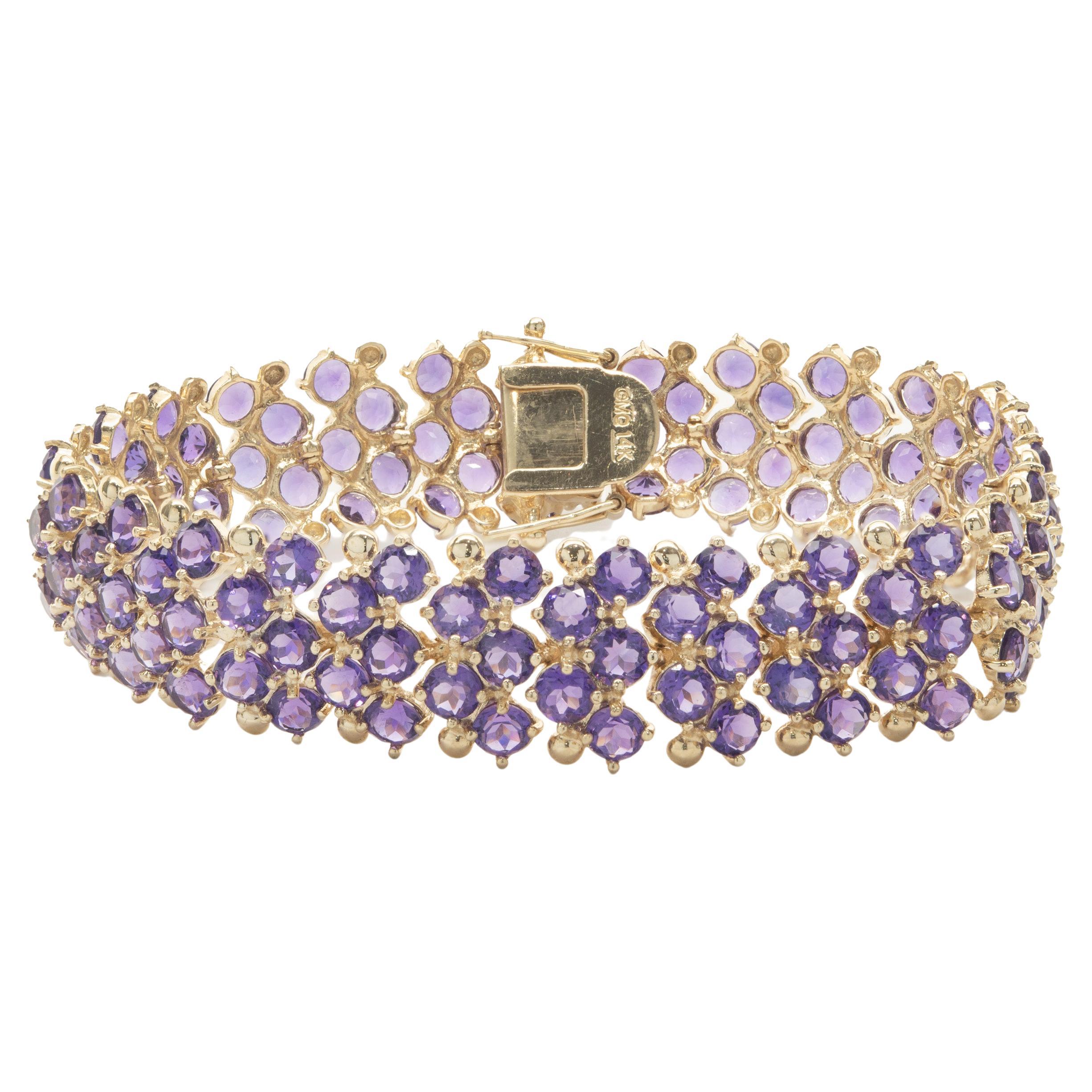 Wide Five Row Link Bracelet in 14K Yellow Gold at 1stDibs
