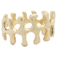 Sterling Silver Two-Tone Free Form Ball Ring For Sale at 1stDibs