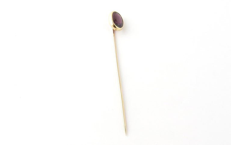 14 Karat Yellow Gold Amethyst Stick Pin at 1stDibs